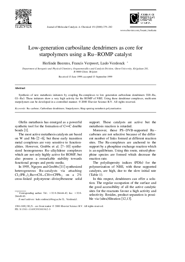 (PDF) Low-generation carbosilane dendrimers as core for starpolymers ...