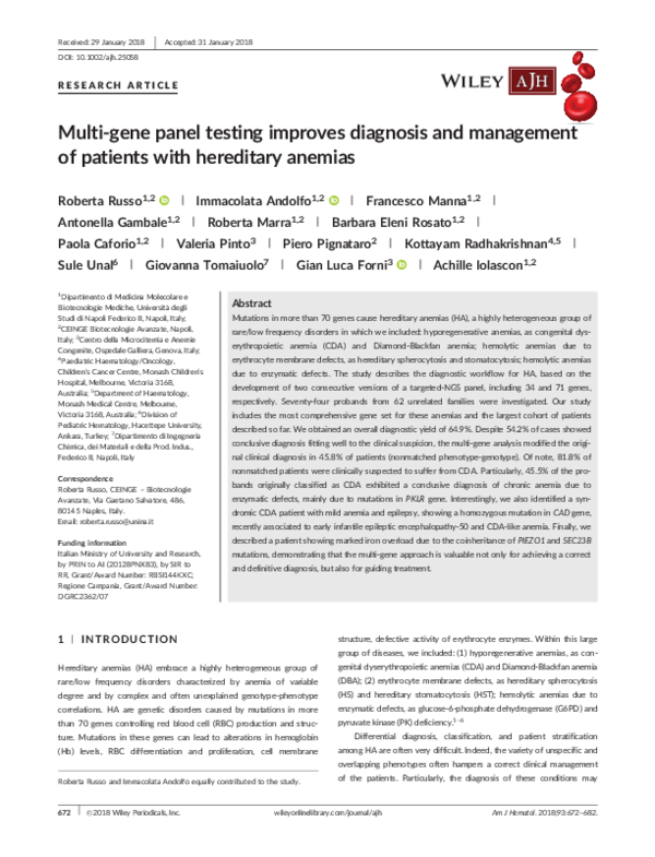 (PDF) Multi-gene panel testing improves diagnosis and management of ...