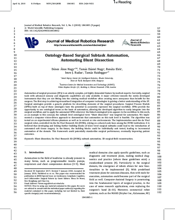(PDF) Ontology-Based Surgical Subtask Automation, Automating Blunt ...