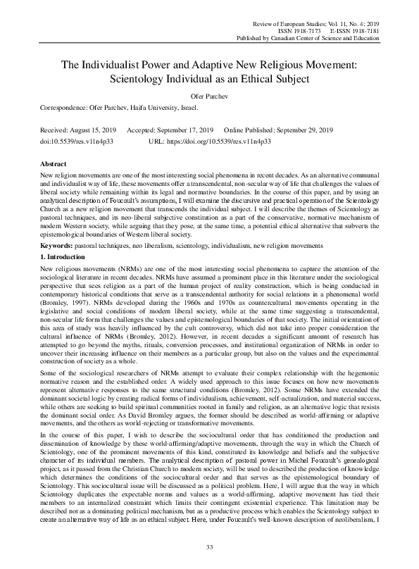 (PDF) The Individualist Power and Adaptive New Religious Movement ...