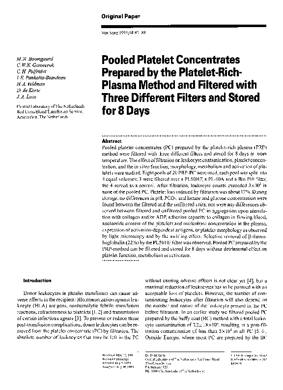 (PDF) Pooled Platelet Concentrates Prepared by the Platelet-Rich-Plasma ...