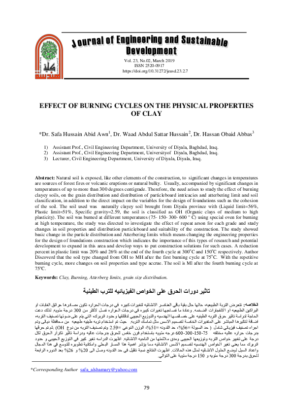 (PDF) Effect of Burning Cycles on the Physical Properties of Clay ...