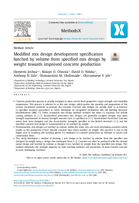 (PDF) Modified mix design development specification batched by volume ...