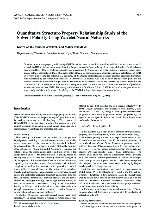 (PDF) Quantitative structure–property relationships in pharmaceutical ...