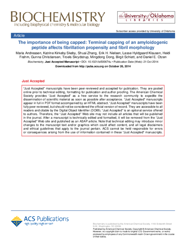 (PDF) The Importance of Being Capped: Terminal Capping of an ...