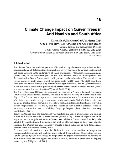 (PDF) Climate Change Impact on Quiver Trees in Arid Namibia and South ...