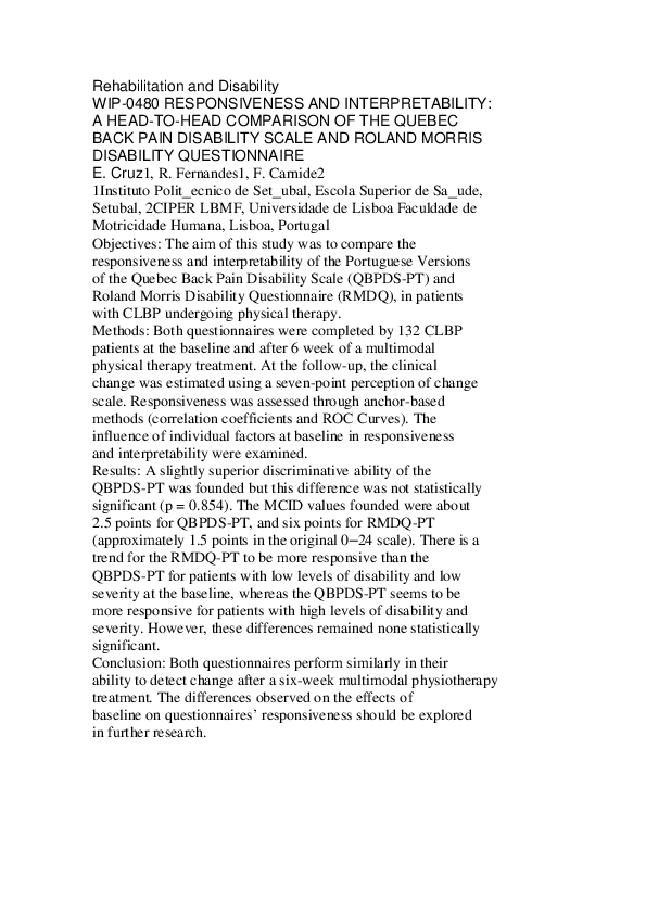 (PDF) Responsiveness and Interpretability: A head-to-head comparison of ...