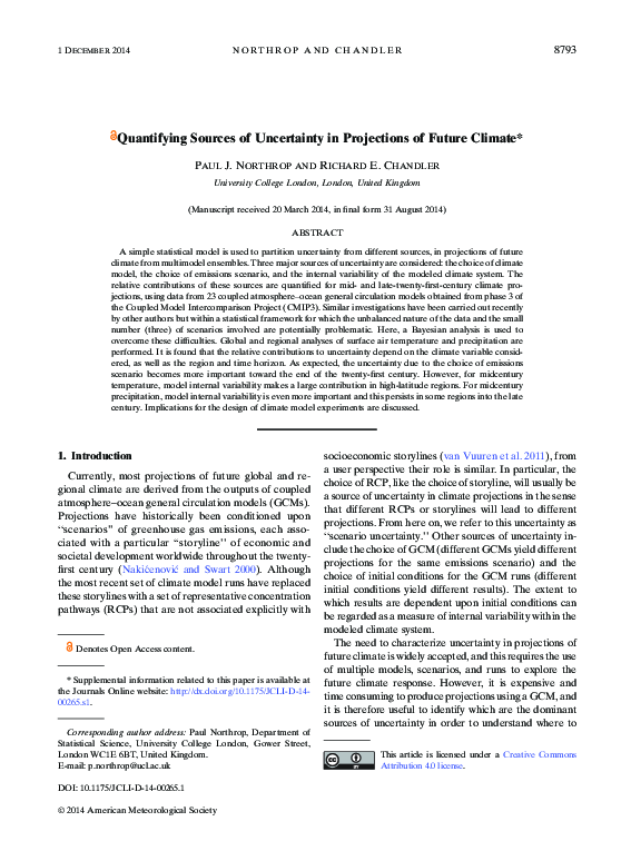 (PDF) Quantifying Sources of Uncertainty in Projections of Future Climate*