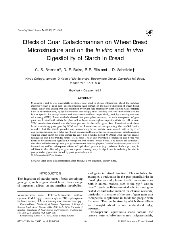 (PDF) Effects of Guar Galactomannan on Wheat Bread Microstructure and ...