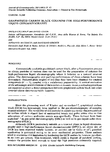 (PDF) Graphitized carbon black columns for high-performance liquid ...