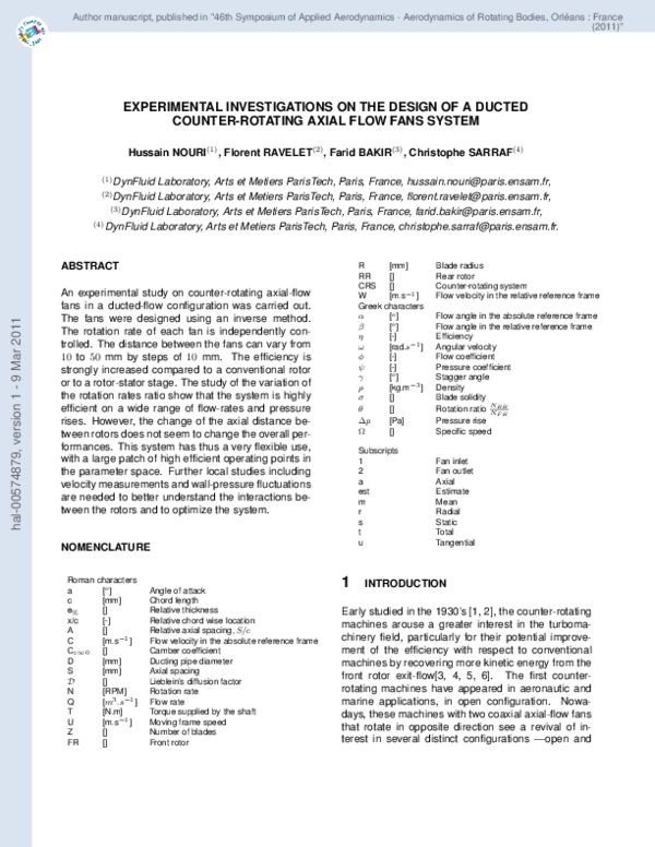 (PDF) Experimental Investigations on the Design of a Ducted Counter ...