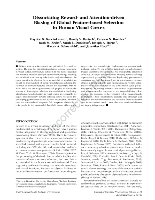 (PDF) Dissociating Reward- and Attention-driven Biasing of Global Feature-based Selection in ...