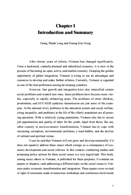 (PDF) Chapter 1: Introduction and Summary
