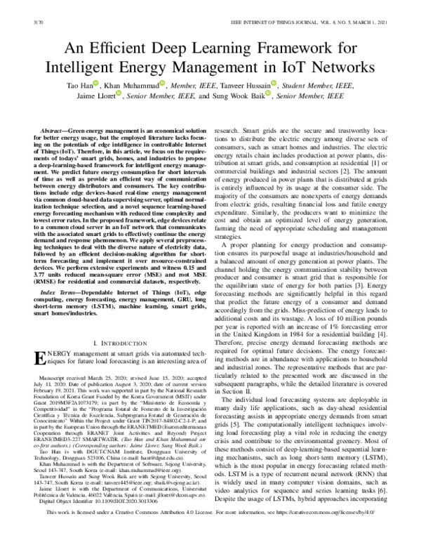 (PDF) An Efficient Deep Learning Framework for Intelligent Energy Management in IoT Networks