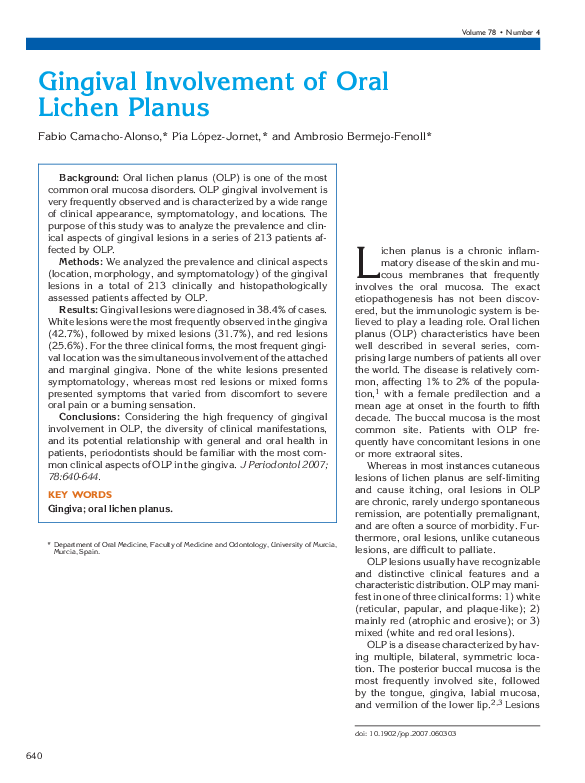 (PDF) Gingival Involvement of Oral Lichen Planus