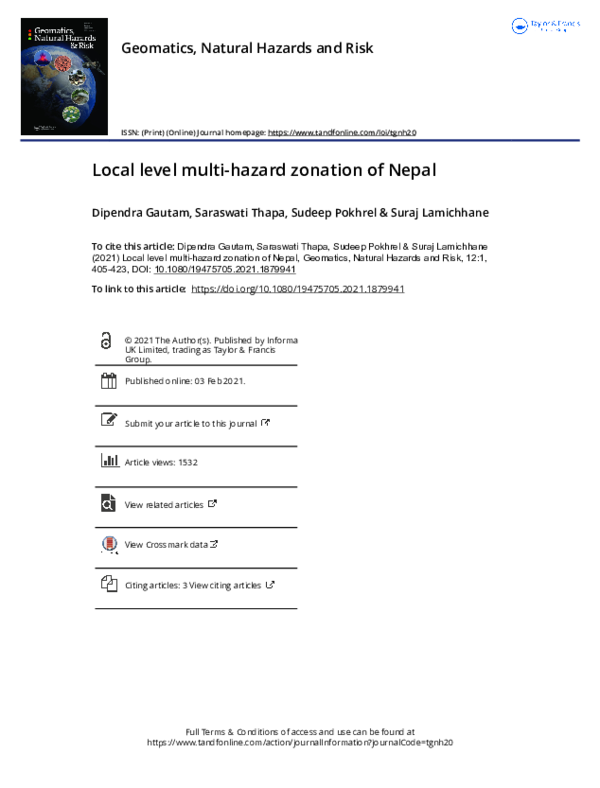 (PDF) Local level multi-hazard zonation of Nepal