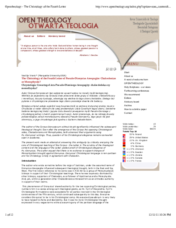 (PDF) The Christology of the Fourth Letter of Pseudo-Dionysius ...