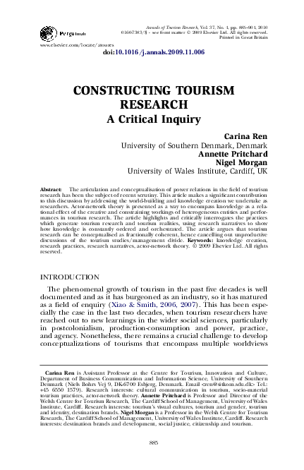 (PDF) Rethinking Power in Tourism Research