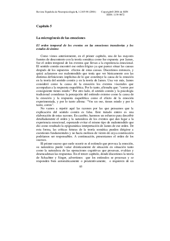 (PDF) La microgénesis de las emociones