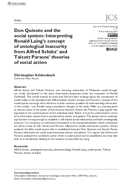 (PDF) Don Quixote and the social system: Interpreting Ronald Laing’s ...
