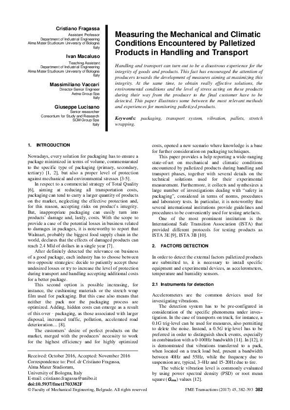 (PDF) Measuring the mechanical and climatic conditions encountered by ...