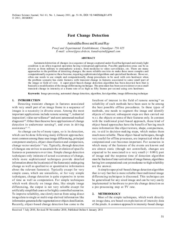 (PDF) Fast Change Detection