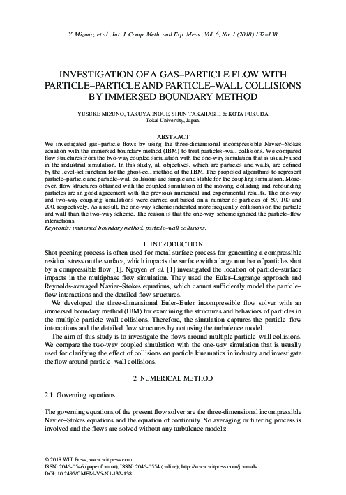 (PDF) Investigation of a gas–particle flow with particle–particle and particle–wall collisions ...