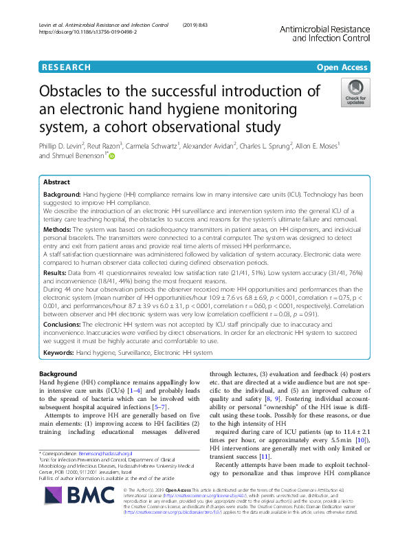 (PDF) Obstacles to the successful introduction of an electronic hand ...