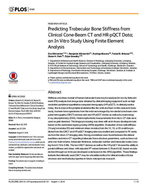 (PDF) Predicting Trabecular Bone Stiffness from Clinical Cone-Beam CT and HR-pQCT Data; an In ...