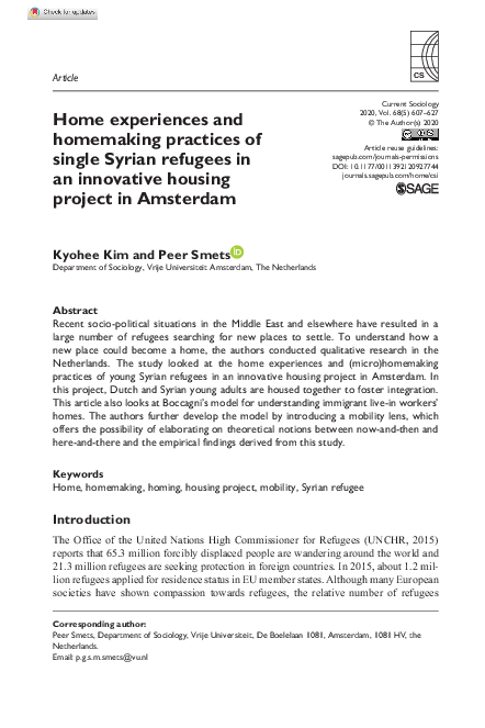 (PDF) Home experiences and homemaking practices of single Syrian ...