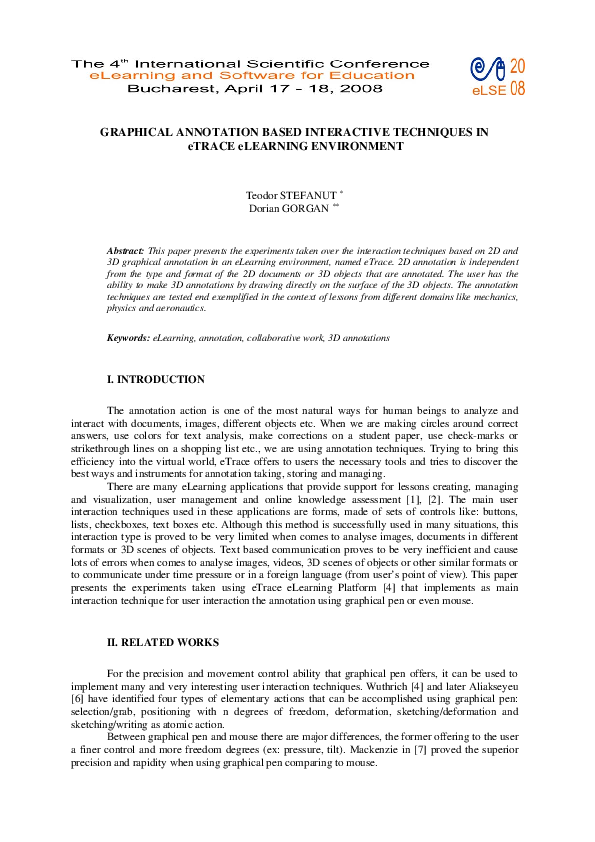 (PDF) Graphical Annotation Based Interactive Techniques in eTrace ...