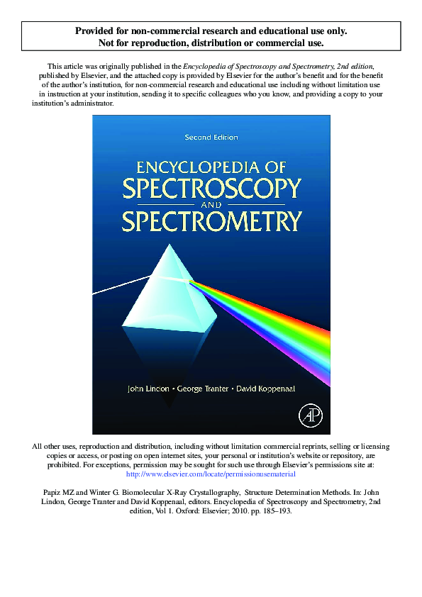 (PDF) Biomolecular X-Ray Crystallography, Structure Determination Methods