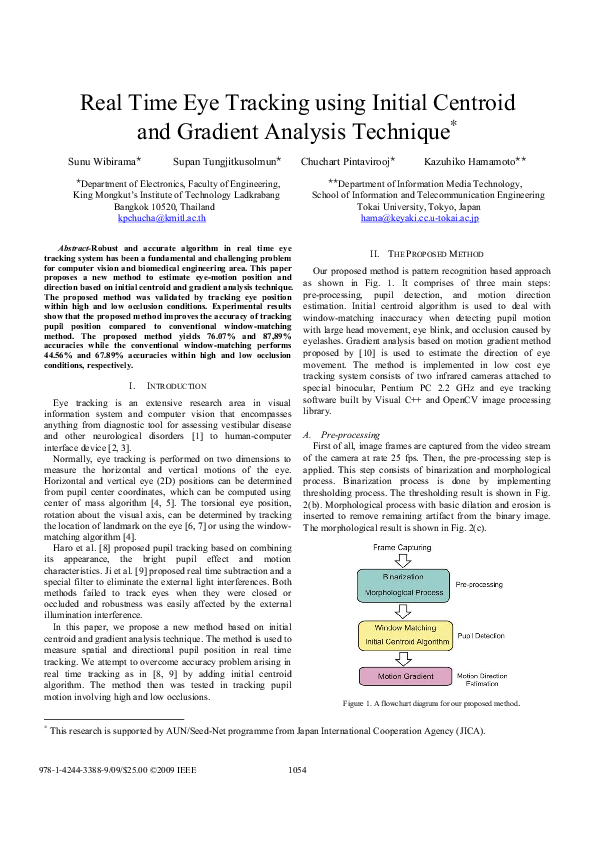 (PDF) Real Time Eye Tracking using Initial Centroid and Gradient Analysis