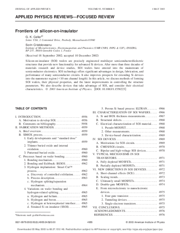 (PDF) Applied Physics Reviews—Focused Review