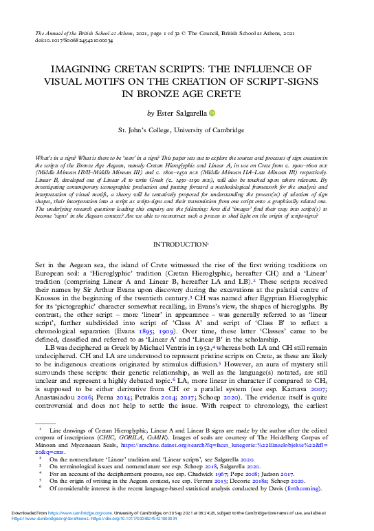(PDF) Imagining Cretan Scripts: the influence of visual motifs on the ...