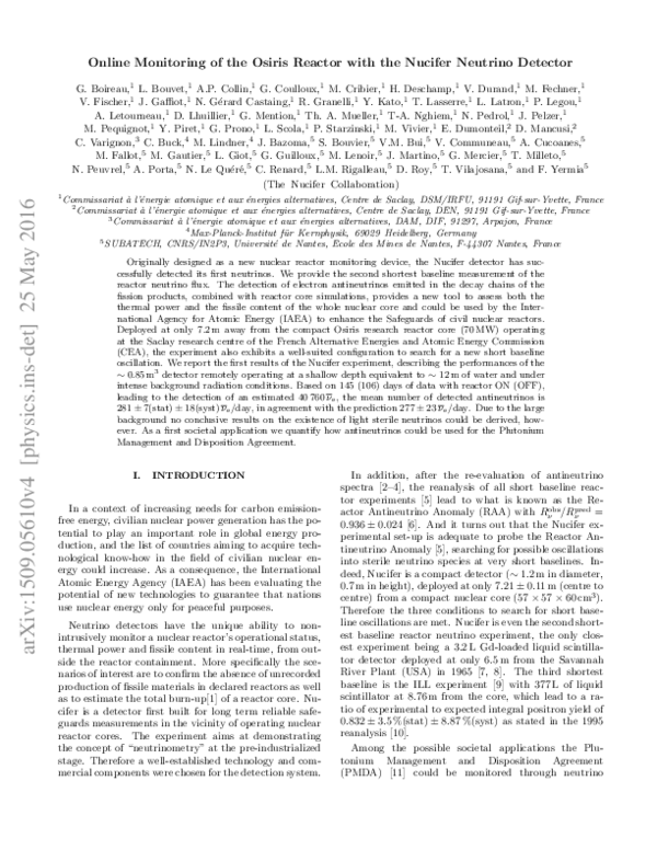(PDF) Online monitoring of the Osiris reactor with the Nucifer neutrino ...