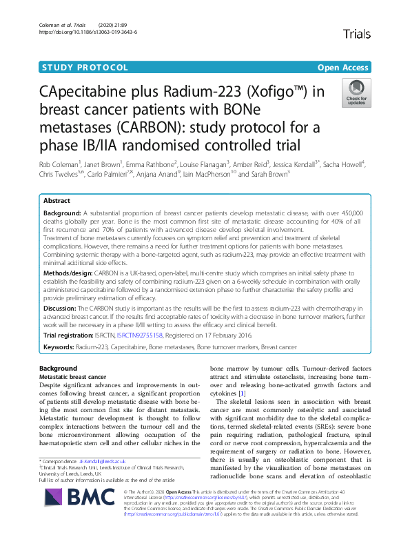 (PDF) CApecitabine plus Radium-223 (Xofigo™) in breast cancer patients ...