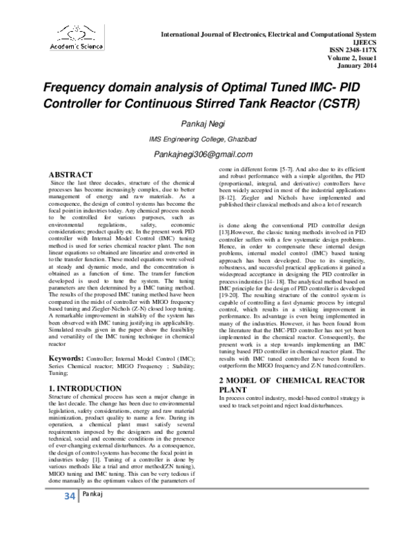 (PDF) Frequency domain analysis of Optimal Tuned IMC- PID Controller ...