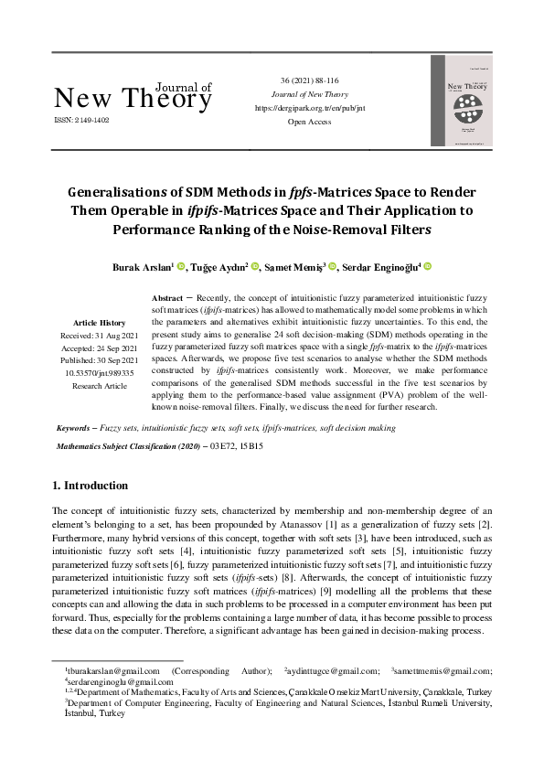 Pdf Generalisations Of Sdm Methods In Fpfs Matrices Space To Render Them Operable In Ifpifs