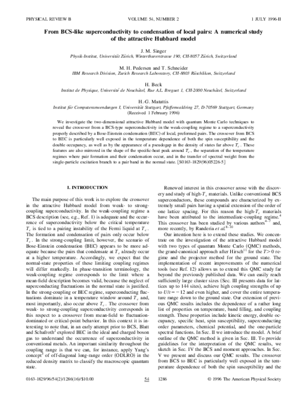 (PDF) From BCS-like superconductivity to condensation of local pairs: A ...