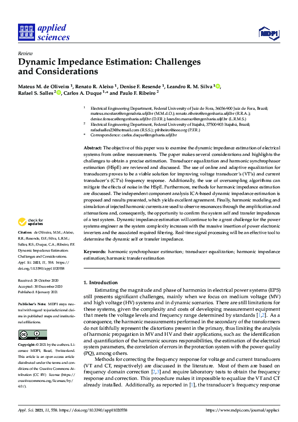 (PDF) Dynamic Impedance Estimation: Challenges and Considerations