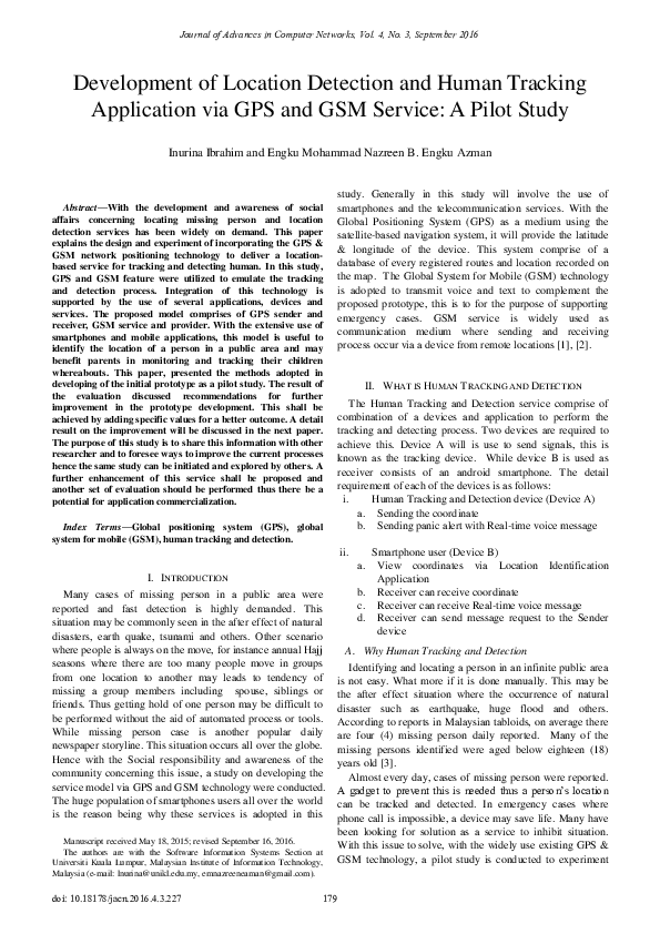 (PDF) Development of Location Detection and Human Tracking Application ...