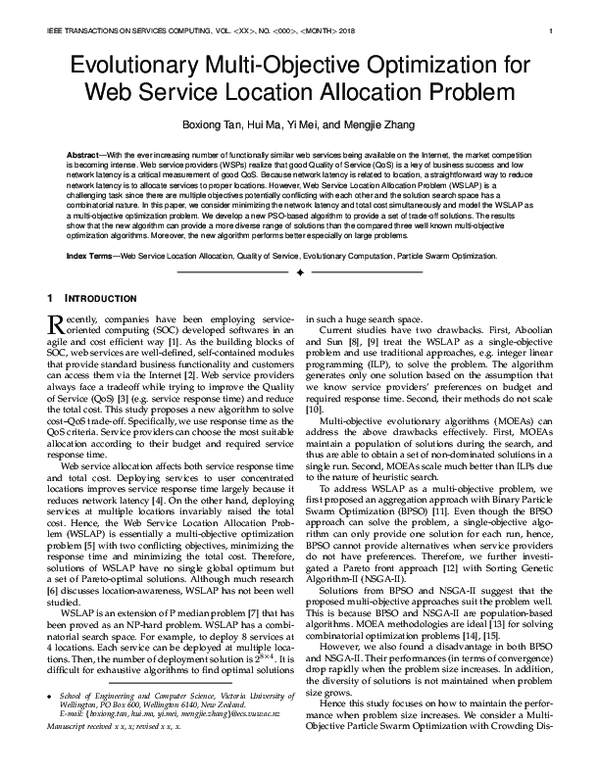 (PDF) Evolutionary Multi-Objective Optimization for Web Service ...