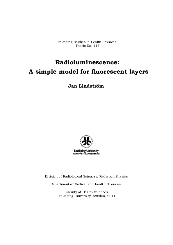 (PDF) Radioluminescence: A simple model for fluorescent layers