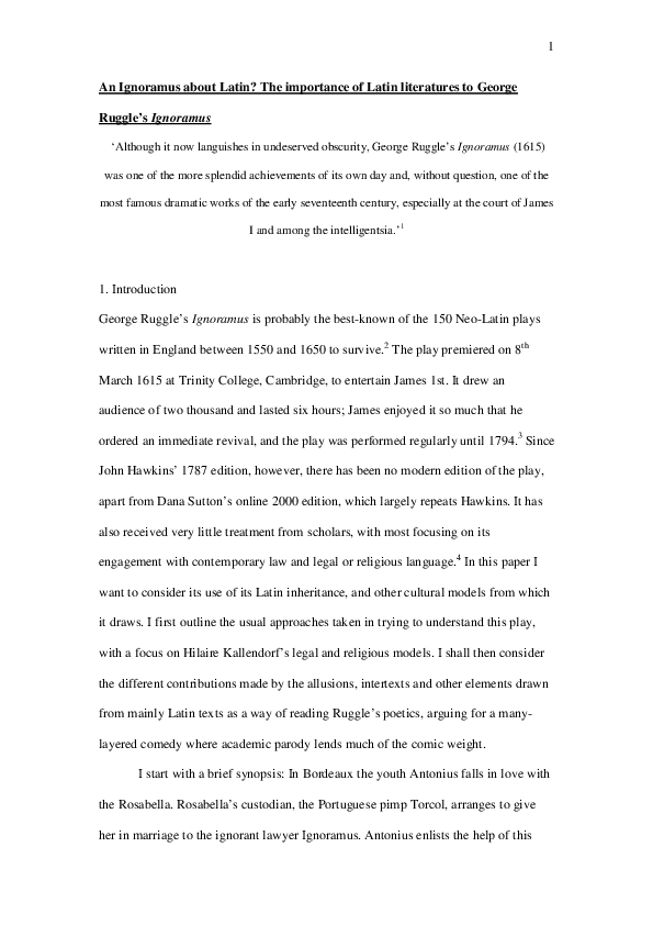 (PDF) An Ignoramus about Latin: the importance of Latin literatures to ...
