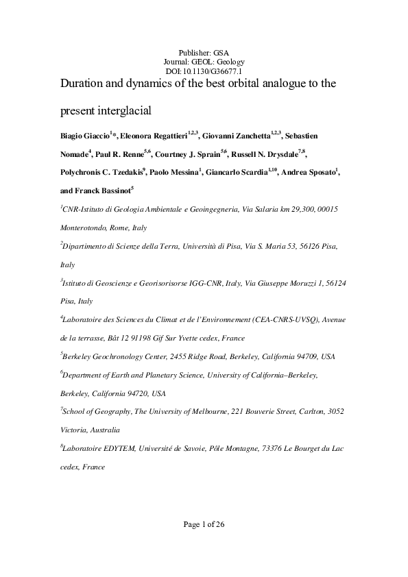 (PDF) Duration and dynamics of the best orbital analogue to the present ...