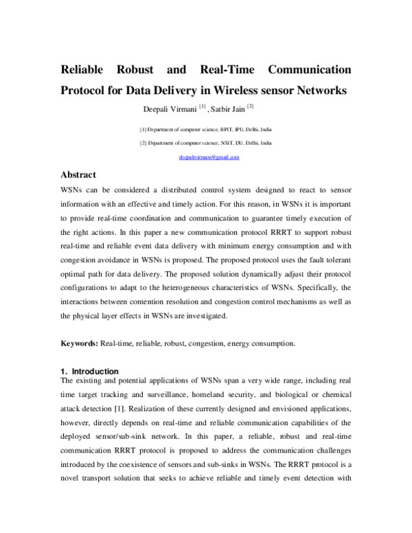 (PDF) Reliable Robust and Real-Time Communication Protocol for Data ...