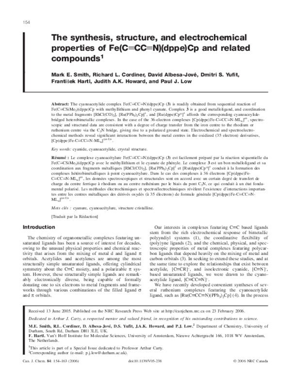 (PDF) The synthesis, structure, and electrochemical properties of Fe(C≡ ...