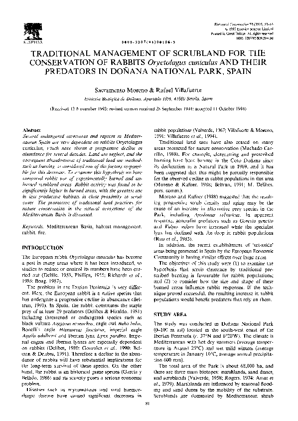 (PDF) Traditional management of scrubland for the conservation of ...