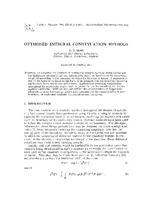 (PDF) Optimised integral continuation methods